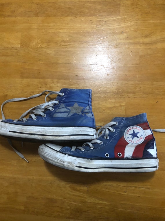 Hand Painted Captain America Converse option 1 | Etsy