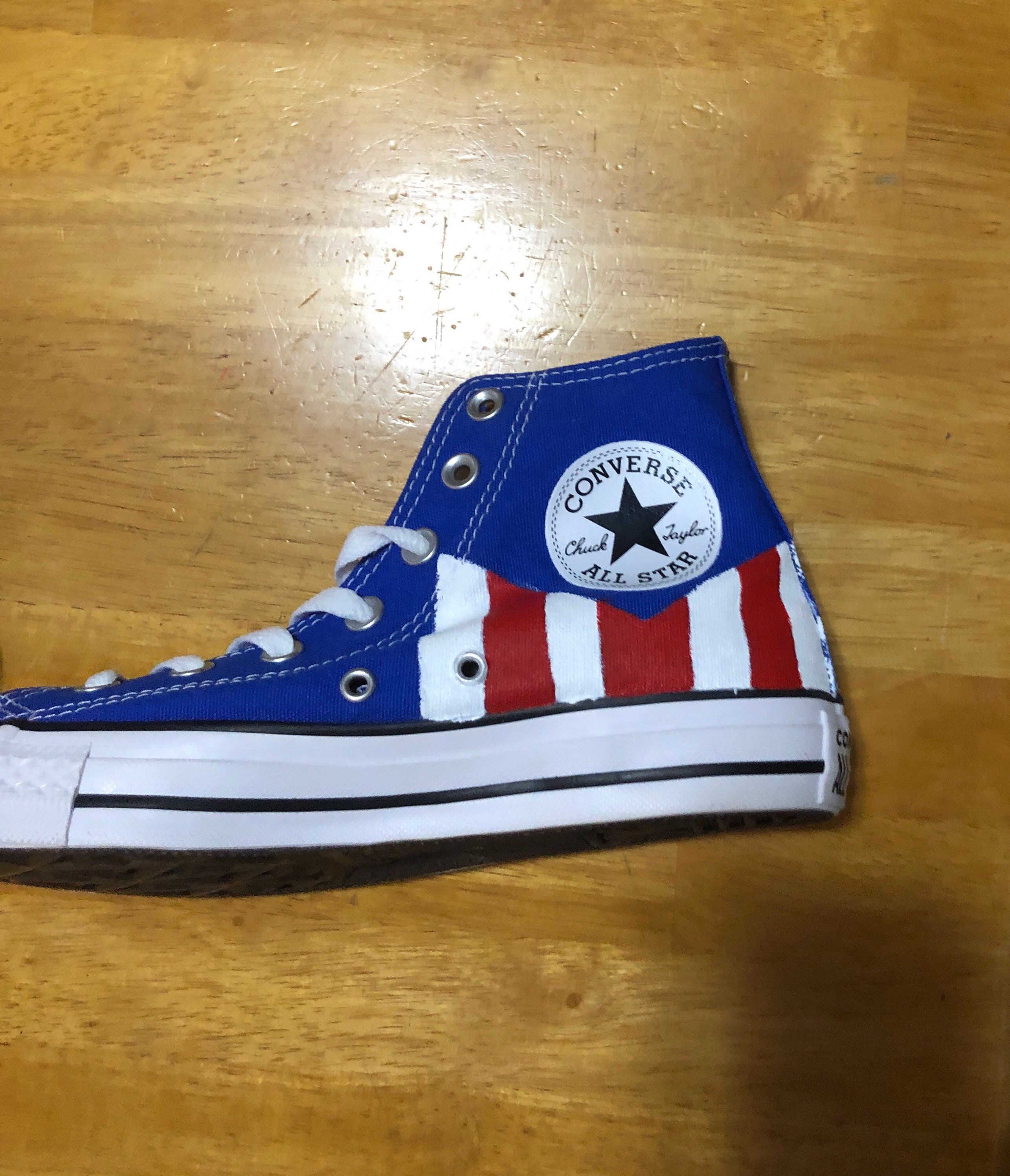 Hand Painted Captain America Converse Option 2 - Etsy