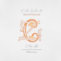 Watercolor Monogram - Etsy