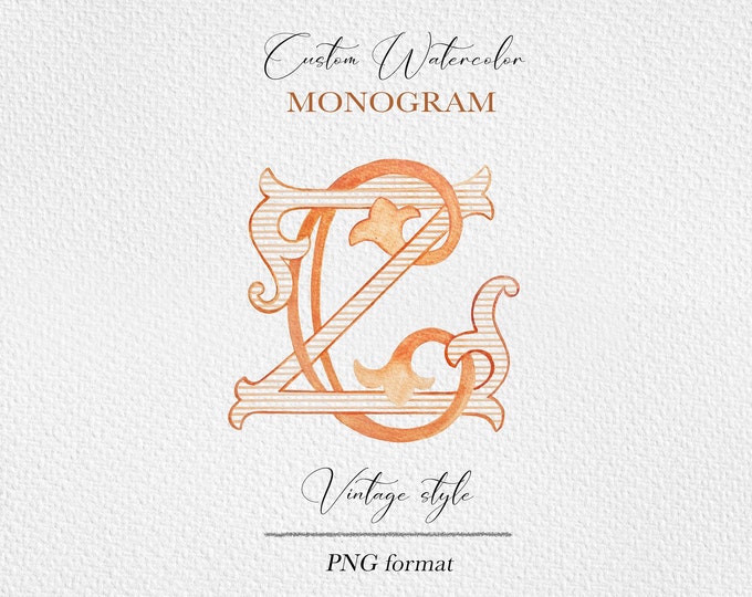 Vintage Monogram, Custom Monogram, Gift for Couple, Custom Monogram ...