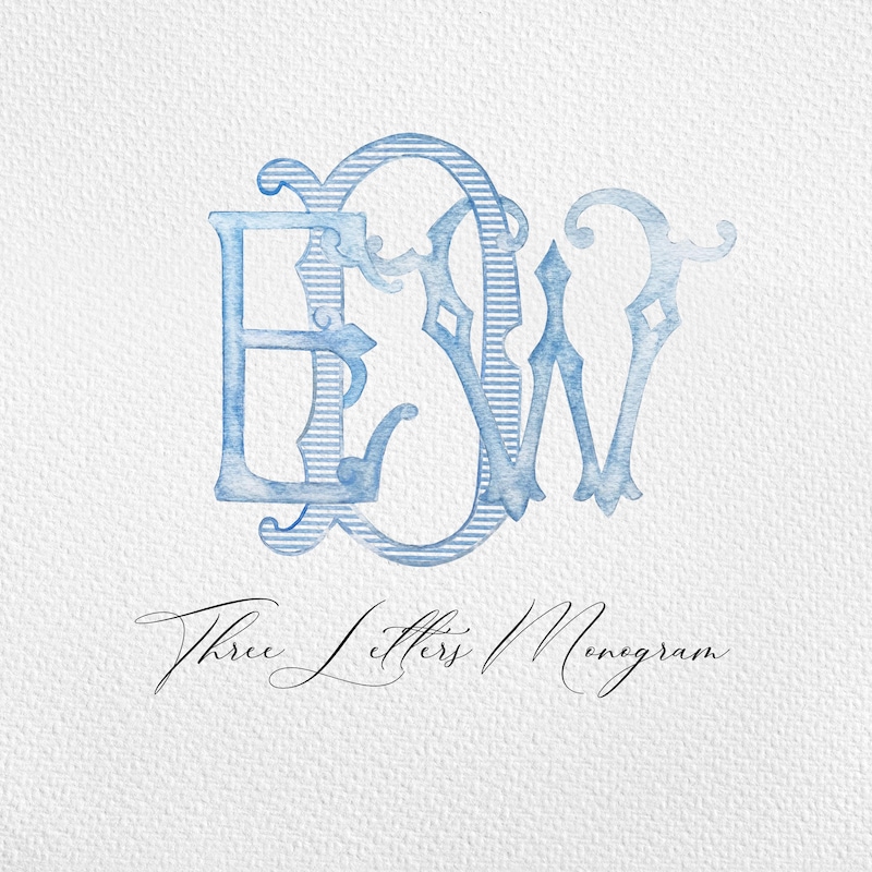 Three Letter Wedding Monogram - Etsy