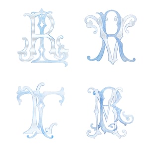 Vintage Monogram, Custom Monogram, Gift for Couple, Custom Monogram ...