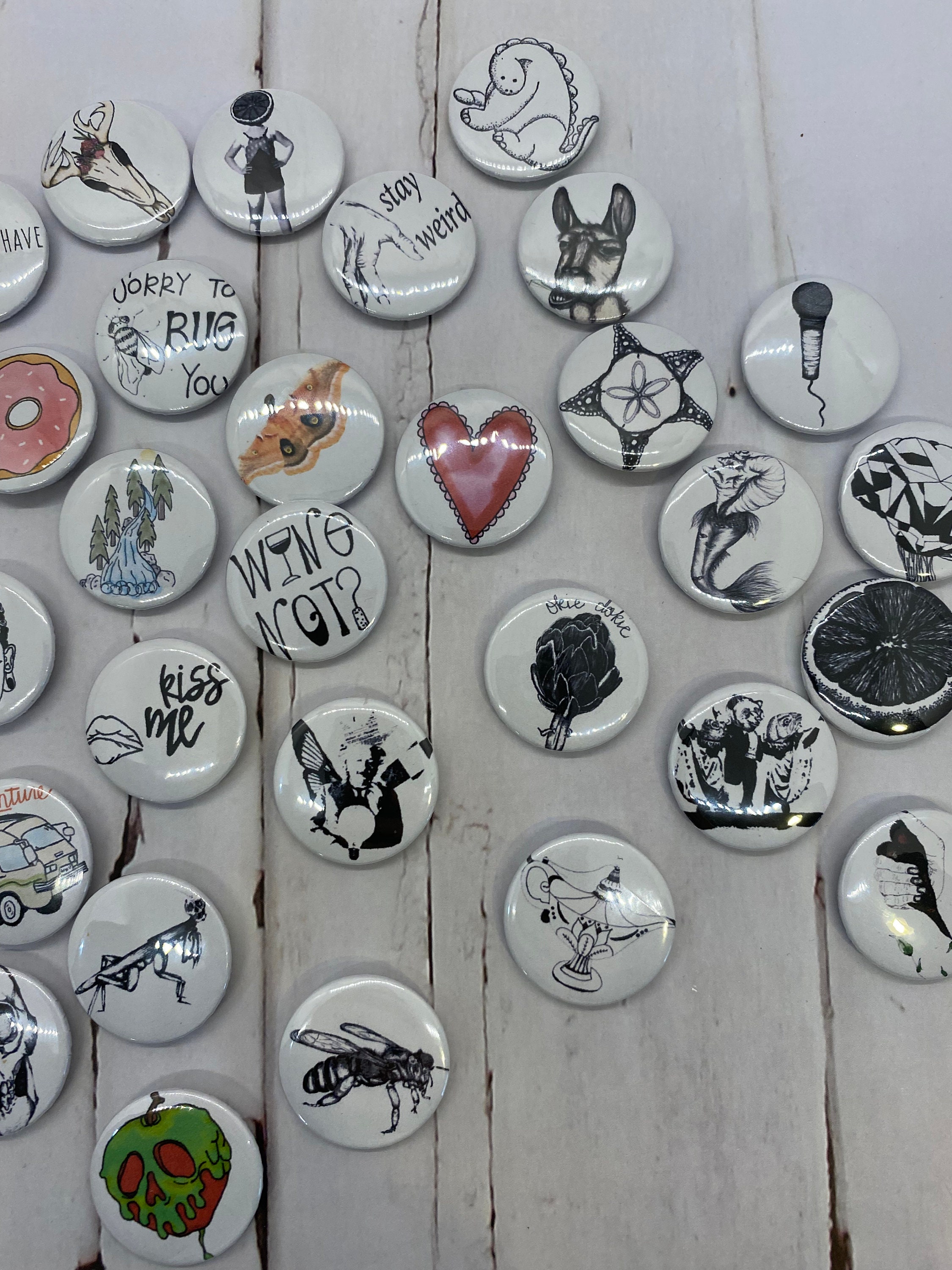 Random Buttons | Surprise Button | Bulk Buttons | Quarter Sized Buttons ...