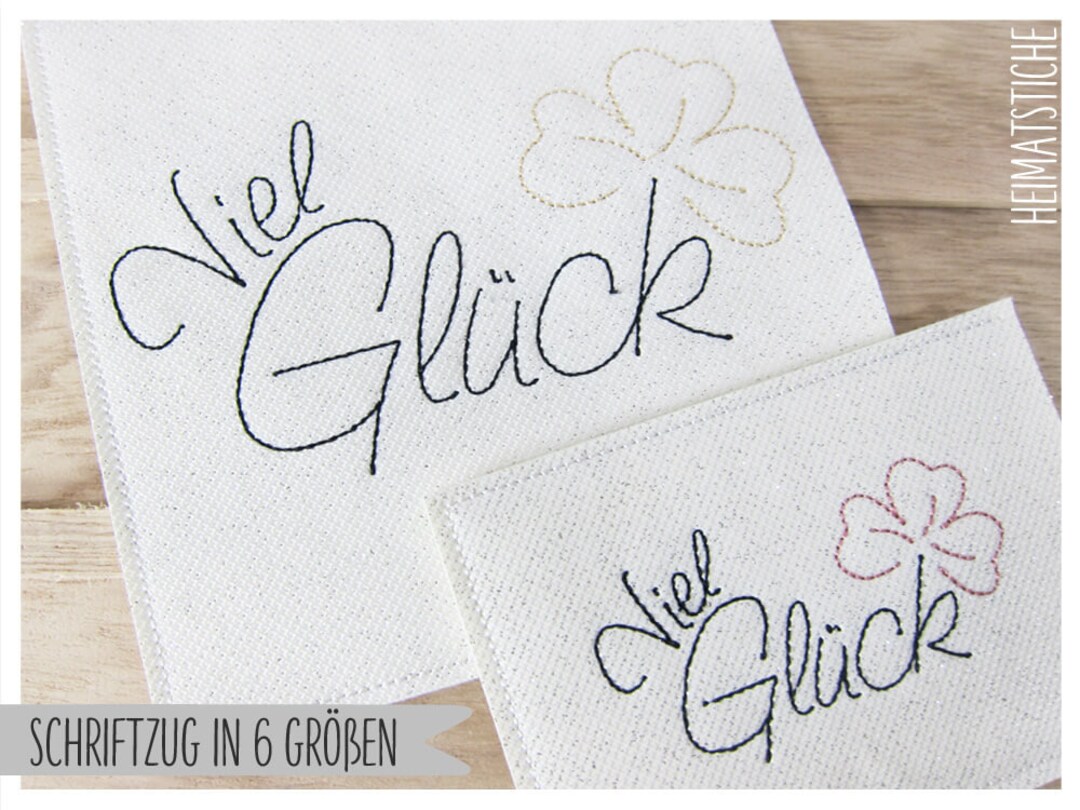 Lettering "good Luck" in 6 Sizes-embroidery File - Etsy