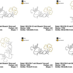 Lettering "good Luck" in 6 Sizes-embroidery File - Etsy