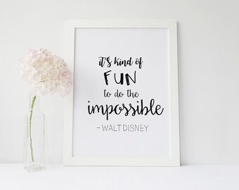 Do the Impossible Poster Walt Disney Quote Inspirational - Etsy