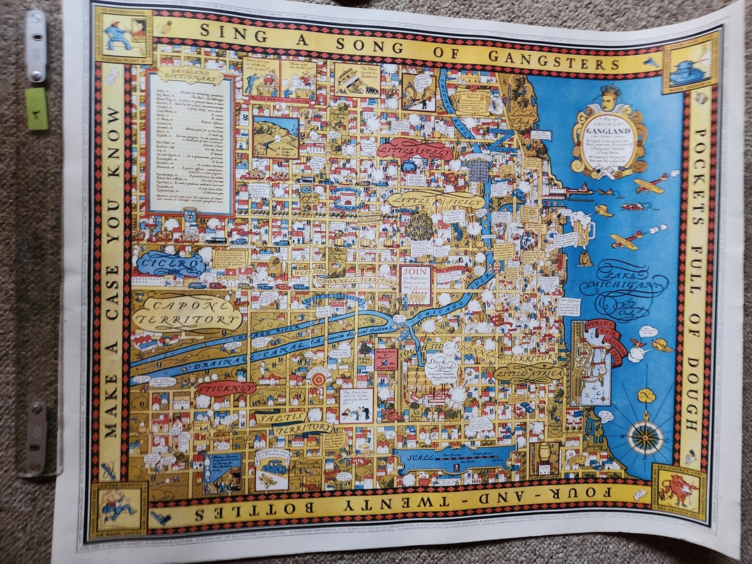 1931 Chicago Gangland Map Poster - Etsy