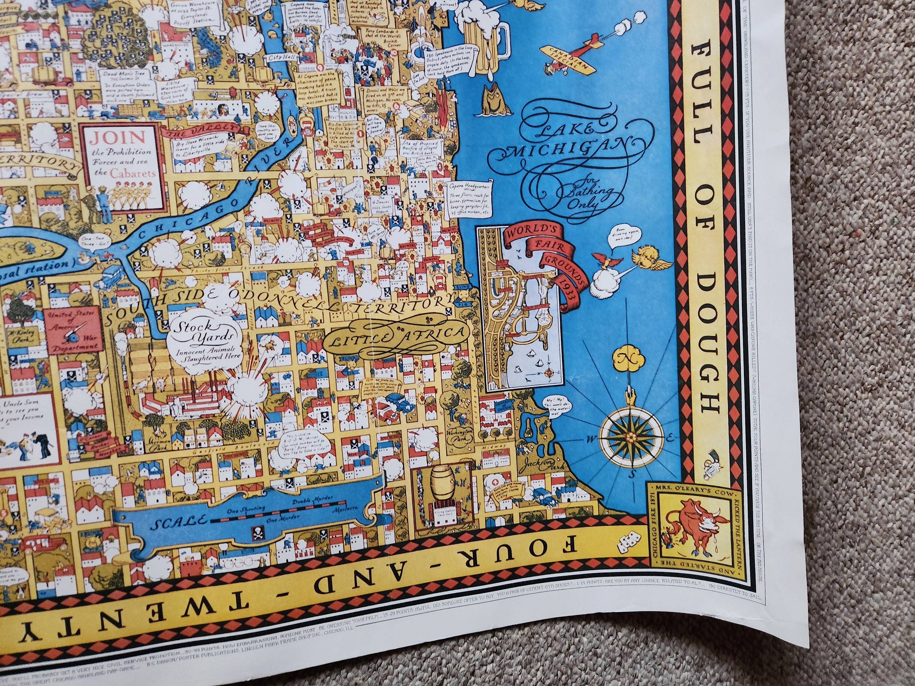 1931 Chicago Gangland Map Poster - Etsy