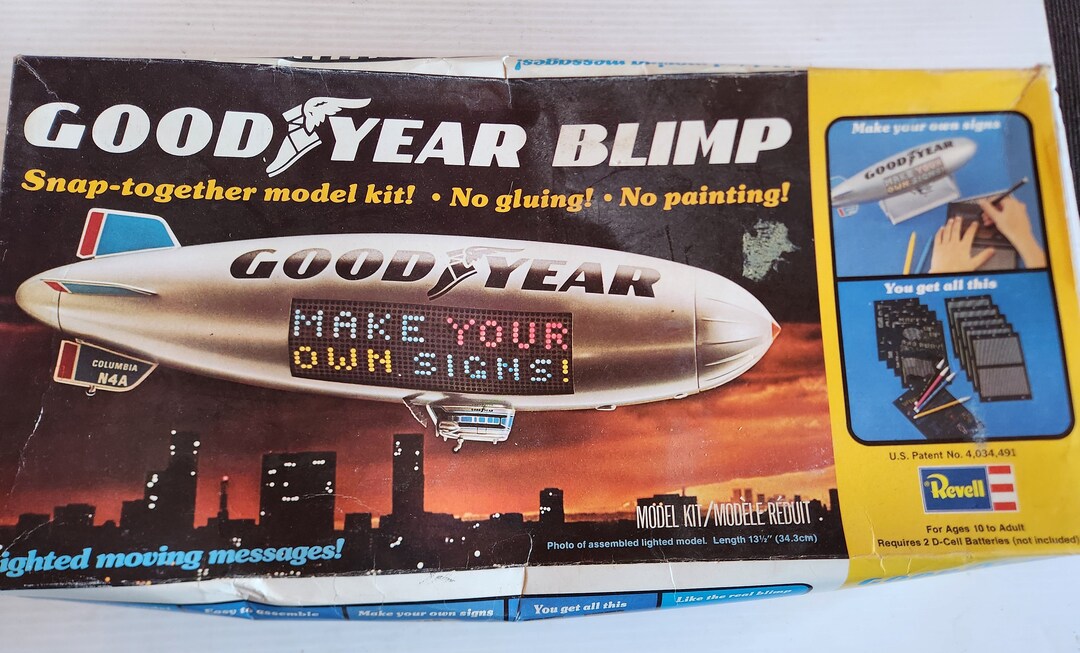 Revell Goodyear Blimp Snap Together Plastic Model Kit 1977 H-999 - Etsy
