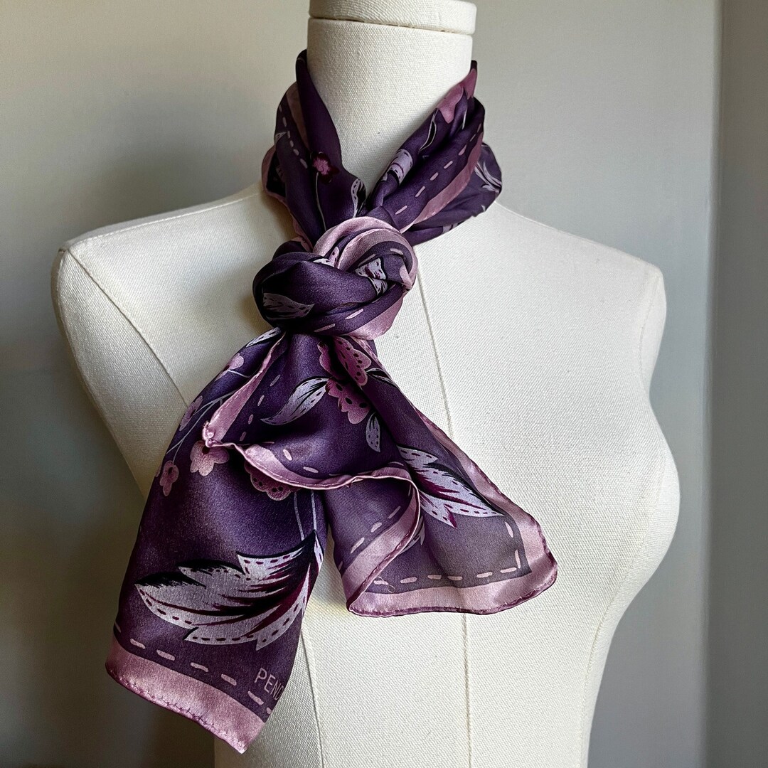 Vintage Pendleton Silk Purple Butterfly Scarf - Etsy
