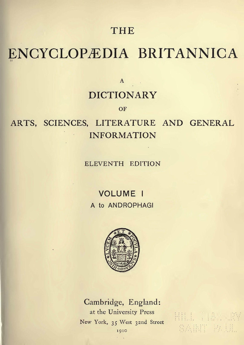 Encyclopedia Britannica Encyclopædia 11th Edition Fasimile 29 Volumes ...