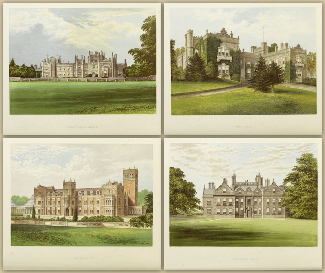 233 Colour Castle Plates From the Antique Book (1880)-6 Volumes - Etsy