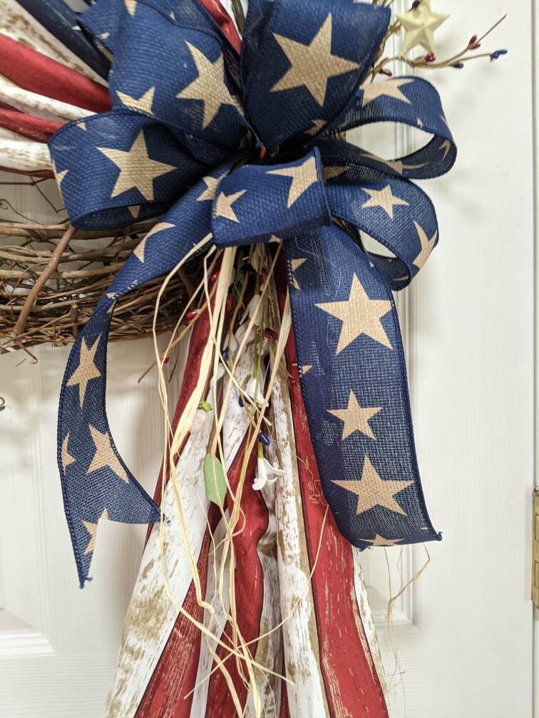 Patriotic Wreath Memorial Day Wreath Veterans Wreath | Etsy