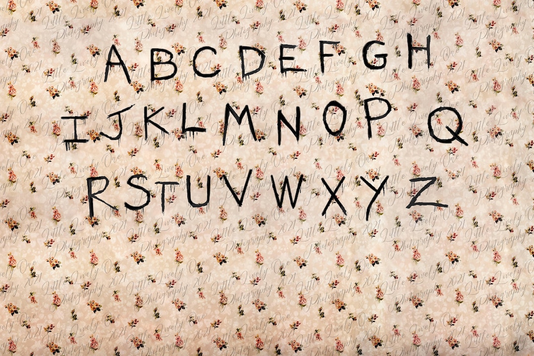 Stranger Things Wall With and Without Letters, Digital Background ...