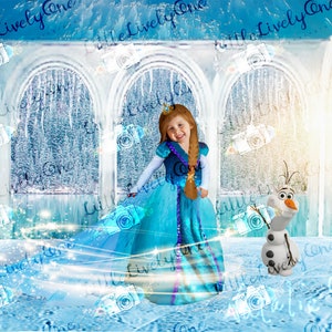Digital Overlay, Photo Composite, Frozen Background, Frozen Crown, Elsa ...