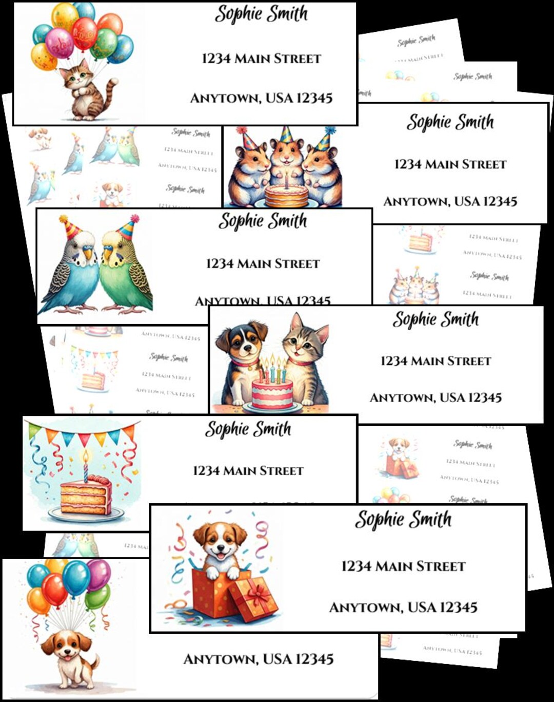 Birthday Return Address Labels | Happy Birthday| Custom Address Labels ...
