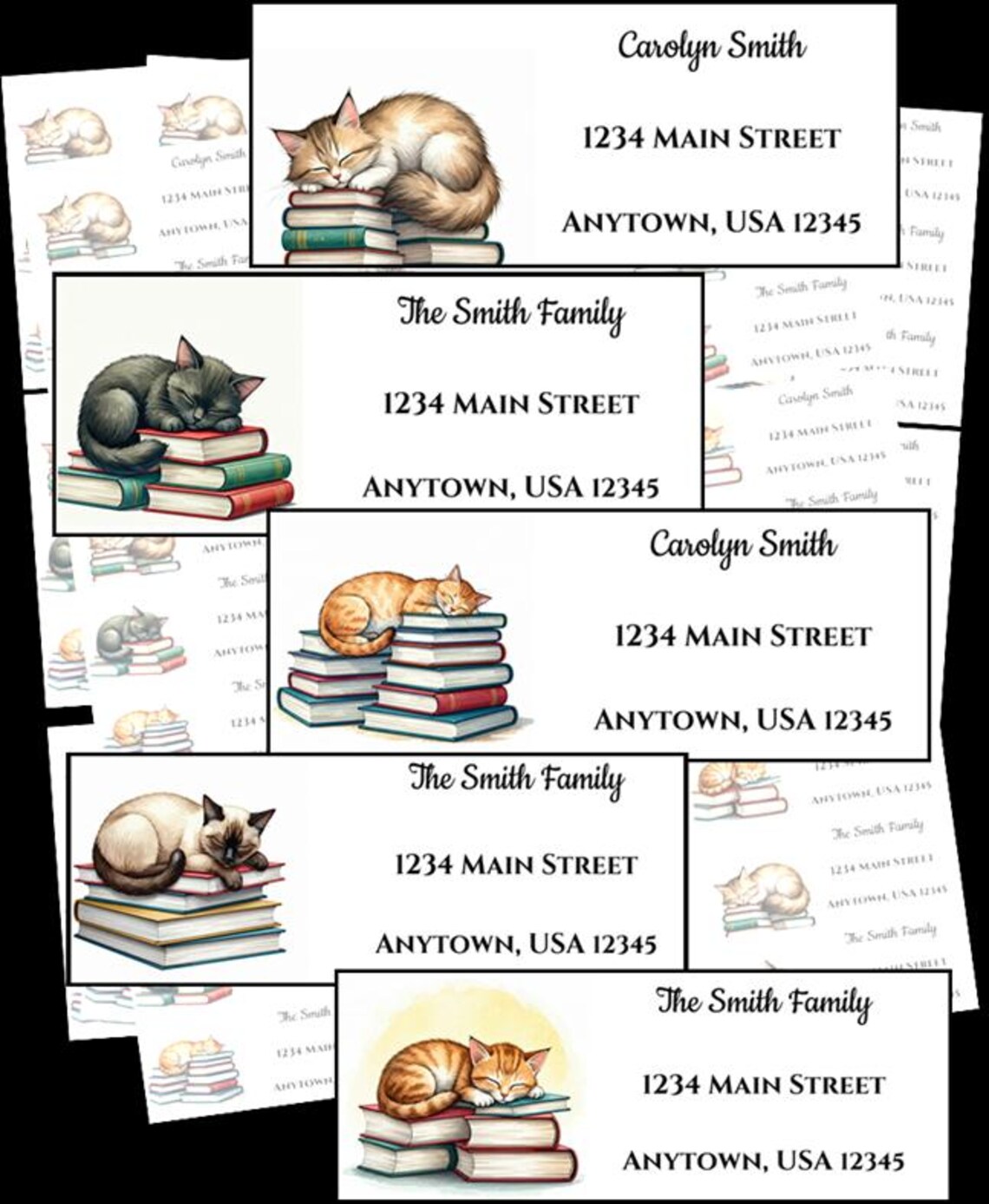 Cat Address Return Label | This Book Belongs to Label | Cats and Books ...