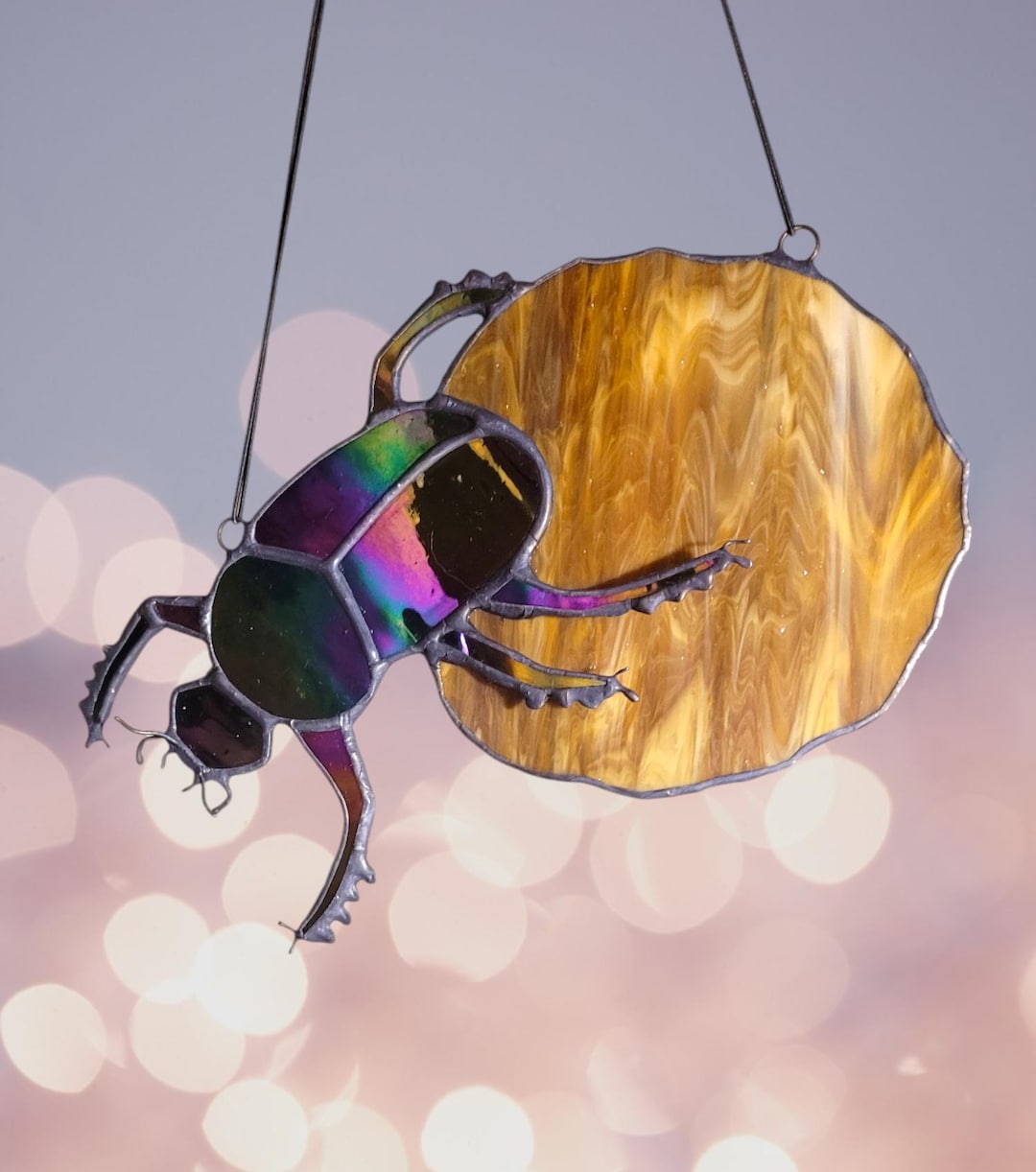 Stained Glass Dung Beetle Suncatcher - Etsy