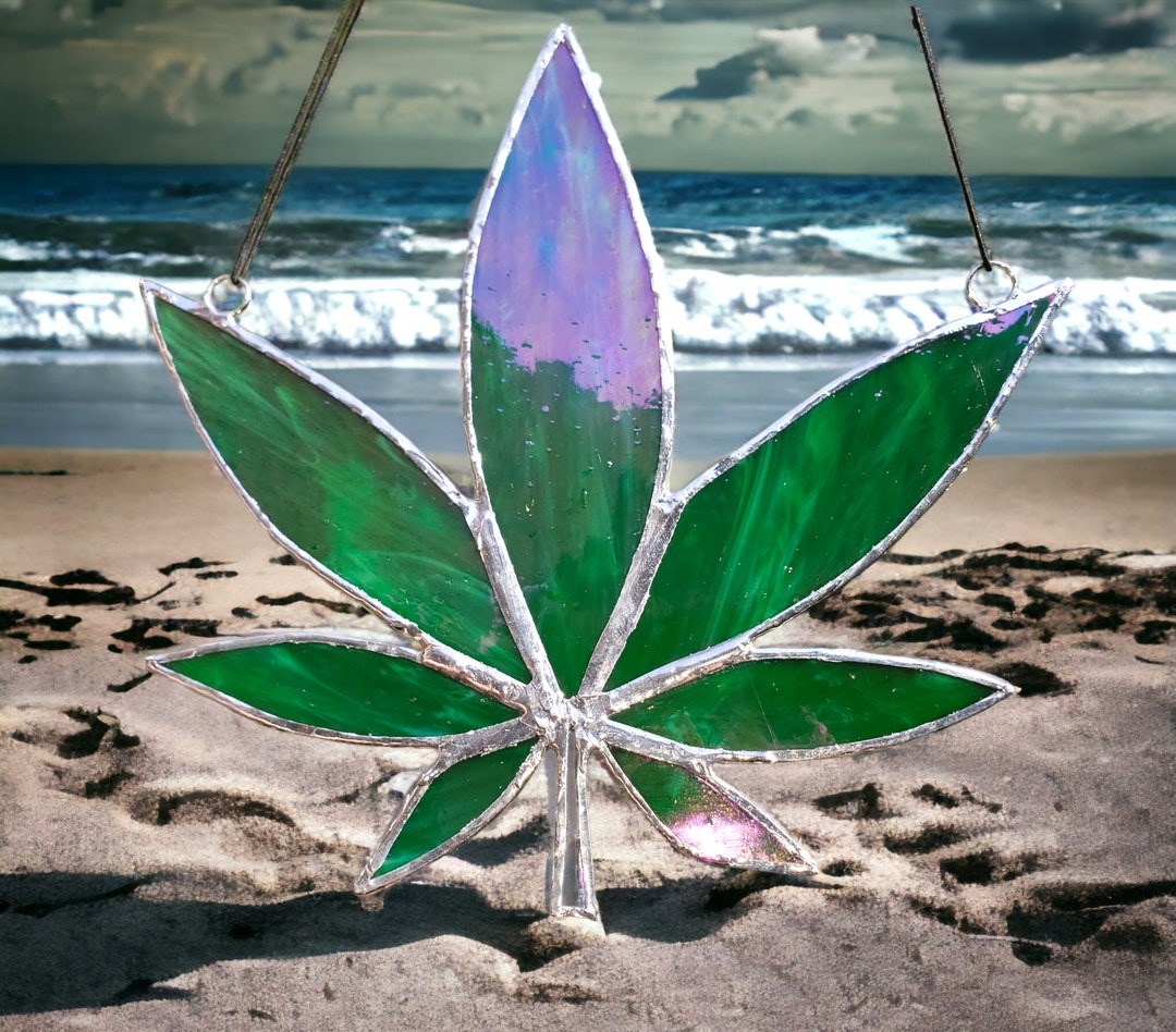 Stained Glass Marijuana Leaf Suncatcher - Etsy