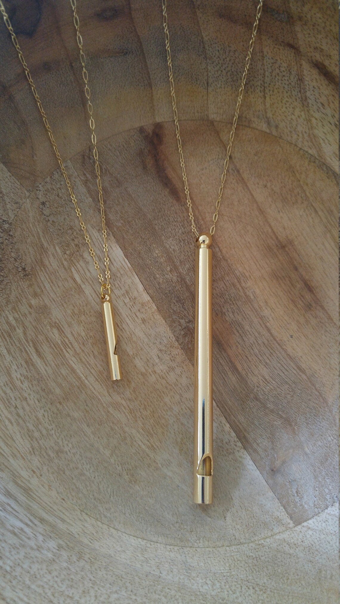 Whistle Necklace, Usable Dainty Gold Whistle Necklace With Quiet Sound ...