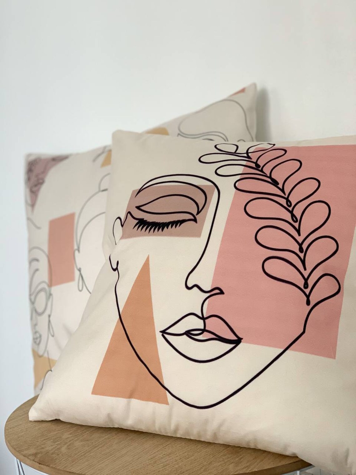 Abstract Face Art Pillow cover Organic Shapes Design Pillow | Etsy