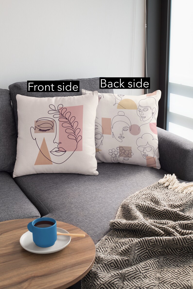 Abstract Face Art Pillow cover Organic Shapes Design Pillow | Etsy