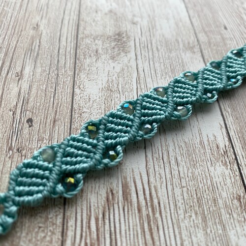 Micro Macrame Tutorial Leaves Bracelet Pattern Beaded - Etsy Australia