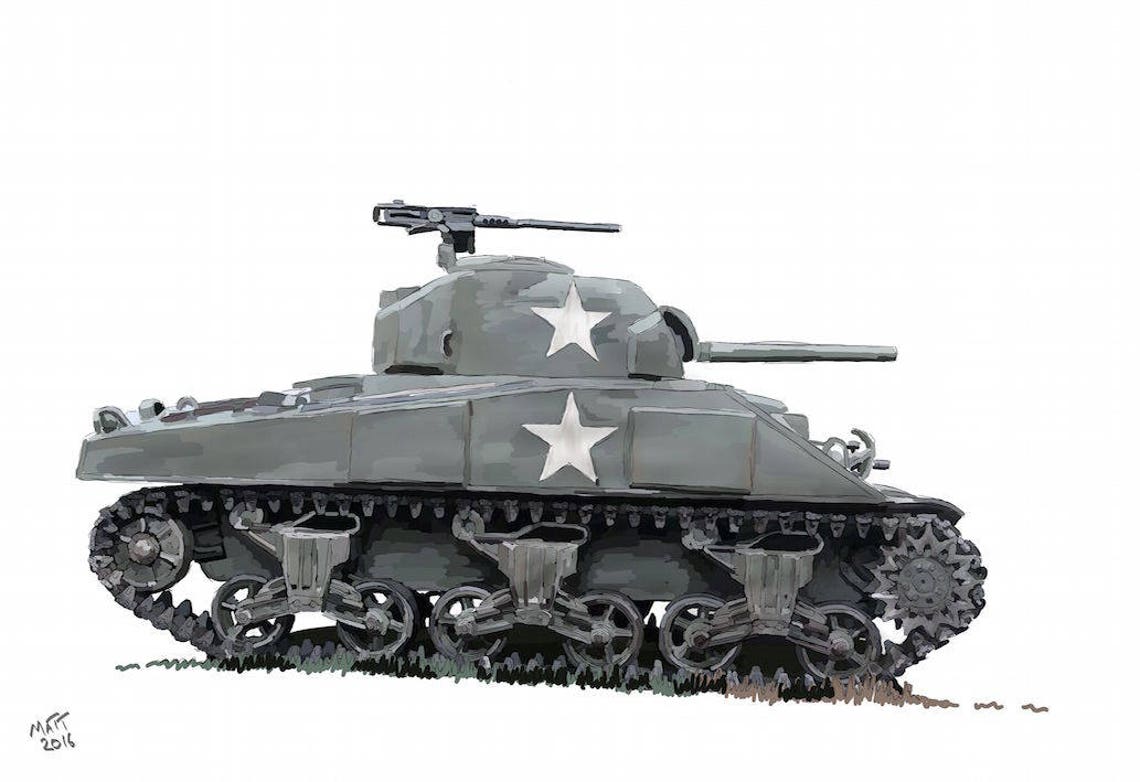Sherman Tank World War 2 Fine Art Print - Etsy