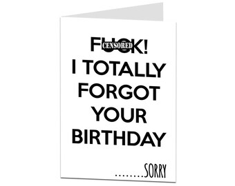 Forgot Birthday Card | Etsy