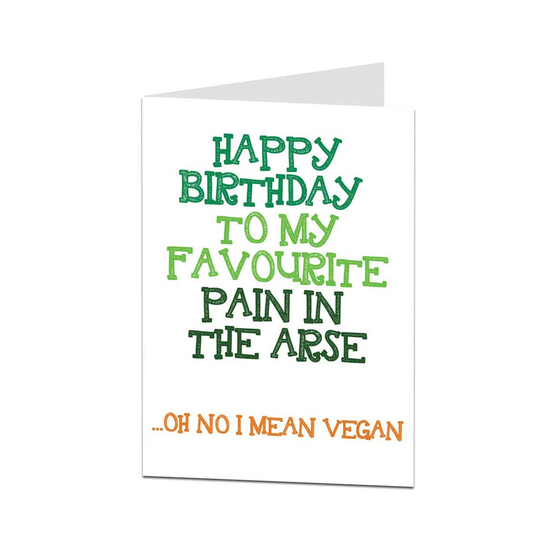 Vegan Birthday Card. Happy Birthday Vegan. Funny Birthday - Etsy