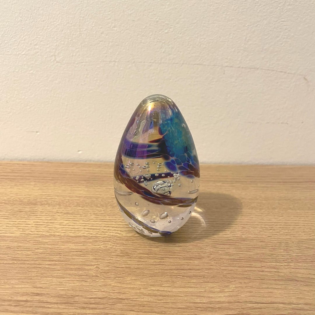 Purple Swirl Glass Eye Studio Art Glass Paperweight - Etsy