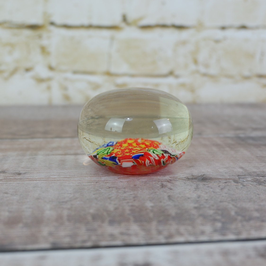 Vintage Colourful Glass Paperweight | Etsy