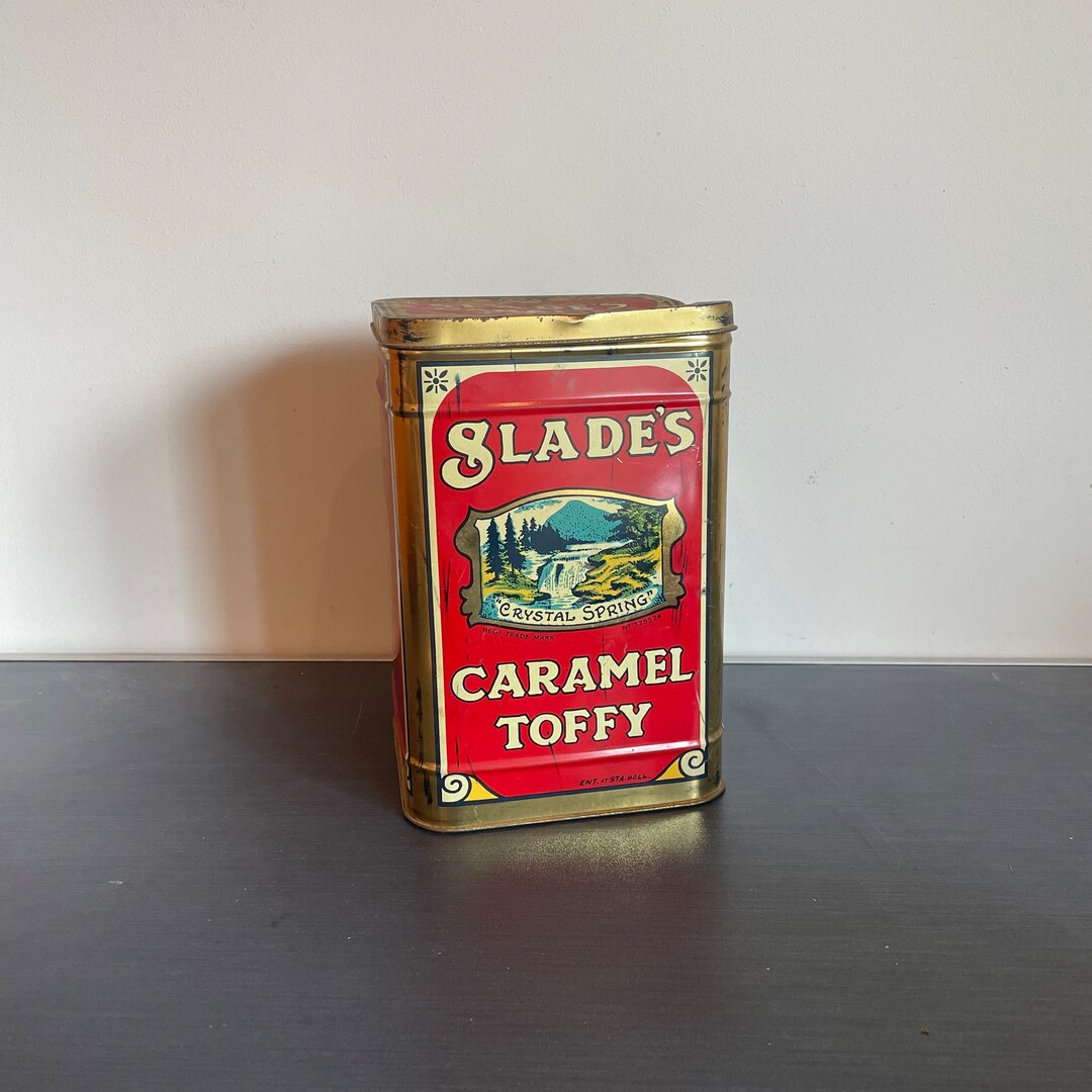 Vintage Slades Caramel Toffy Toffee Tin - Etsy