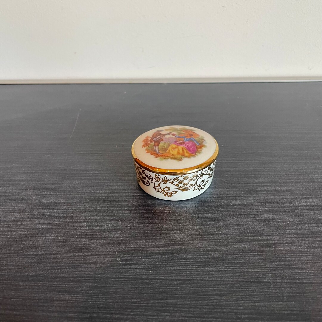 Vintage Porcelain Trinket Box by Limoges France - Etsy