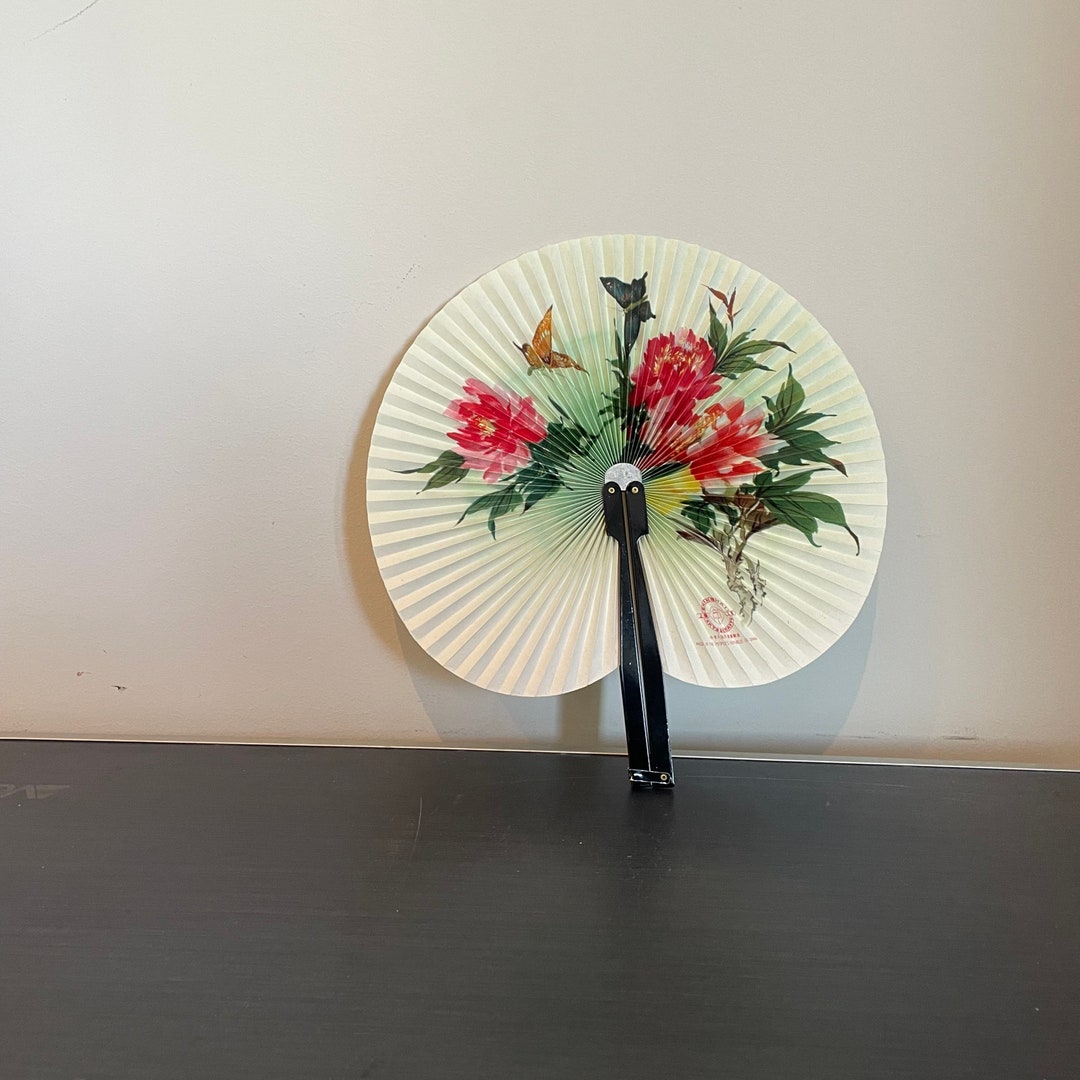 Vintage Shanghai Arts and Crafts Folding Paper Fan - Etsy