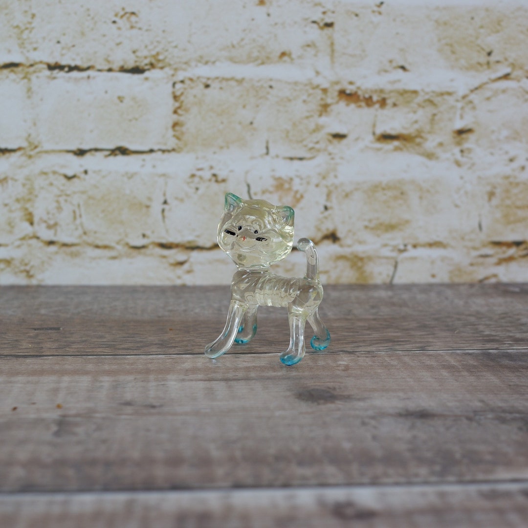 Vintage Perspex Cat Figurine - Etsy