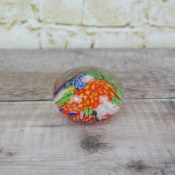Vintage Colourful Glass Paperweight | Etsy