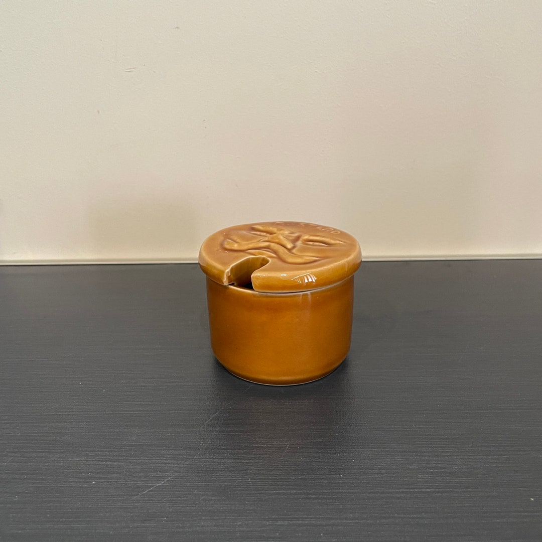 Vintage Mustard Face Pot by Bassware Pottery - Etsy