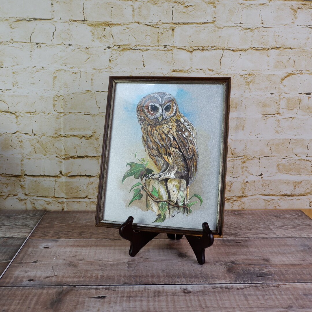 Vintage Foil Owl Picture by Paul Sly - Etsy