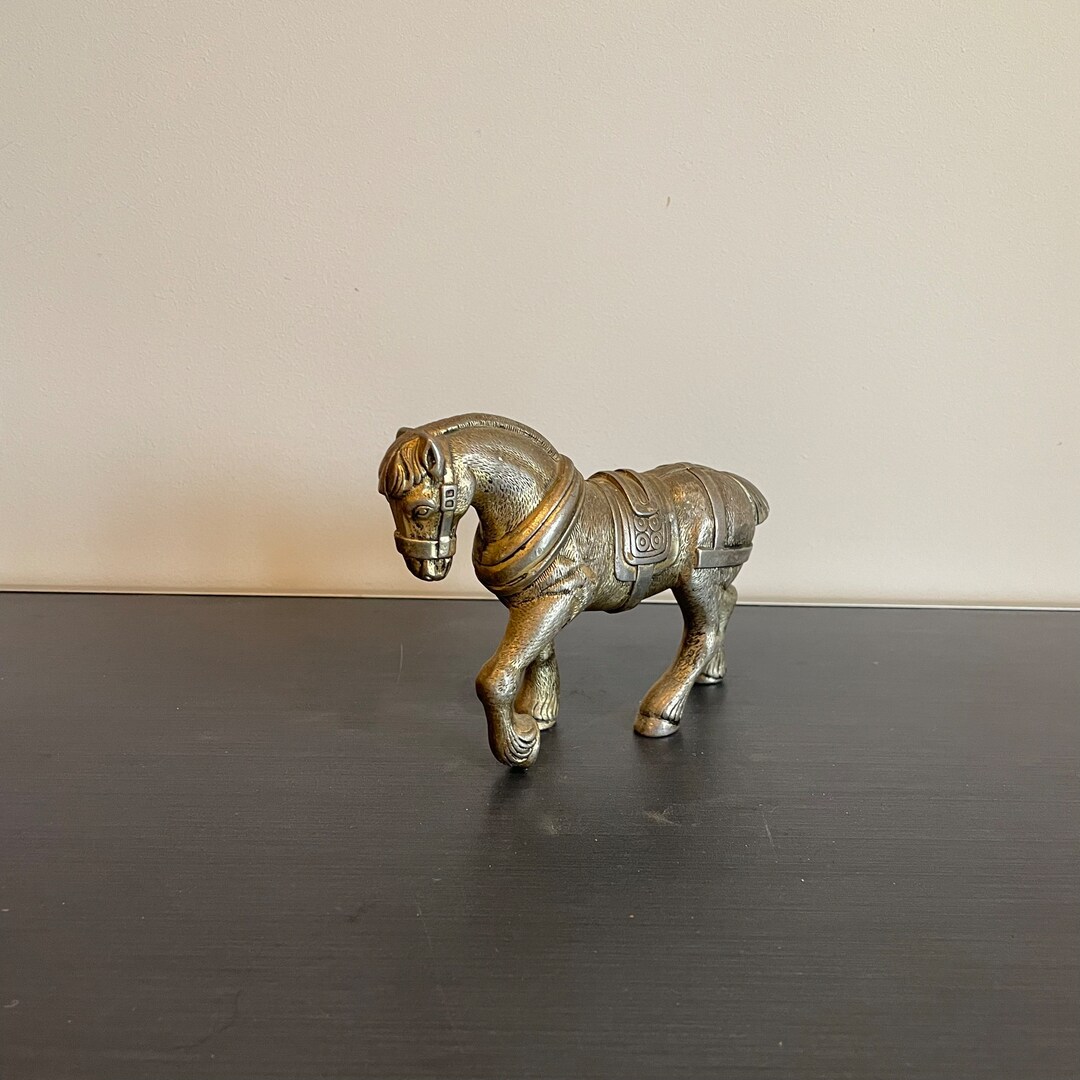 Vintage Pewter Shire Horse Figurine - Etsy