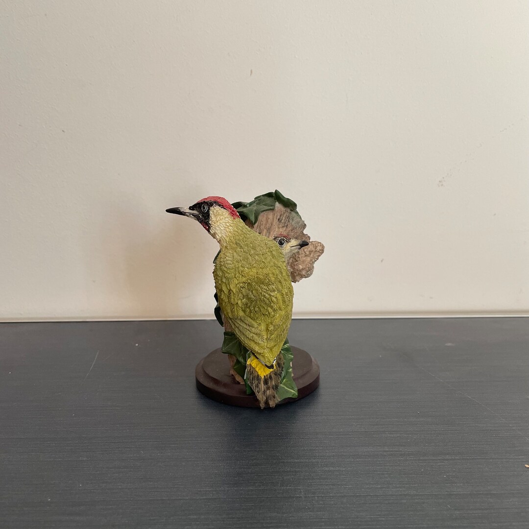 Vintage Country Bird Collection Green Woodpecker Figurine - Etsy
