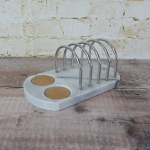 Vintage French Marble Toast Rack With Salt and Pepper Pots - Etsy UK