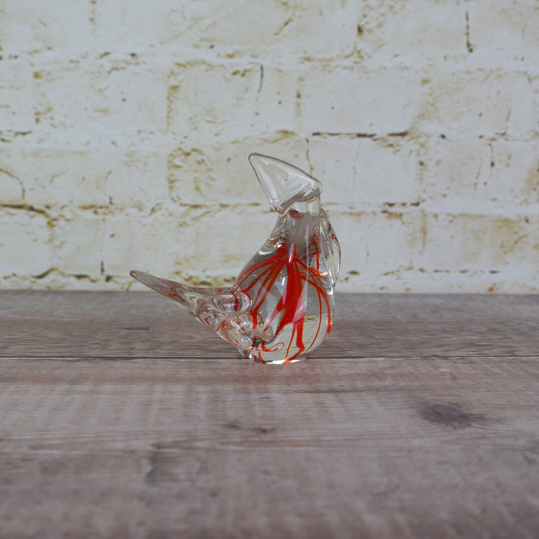 Vintage Glass Chicken Figurine - Etsy