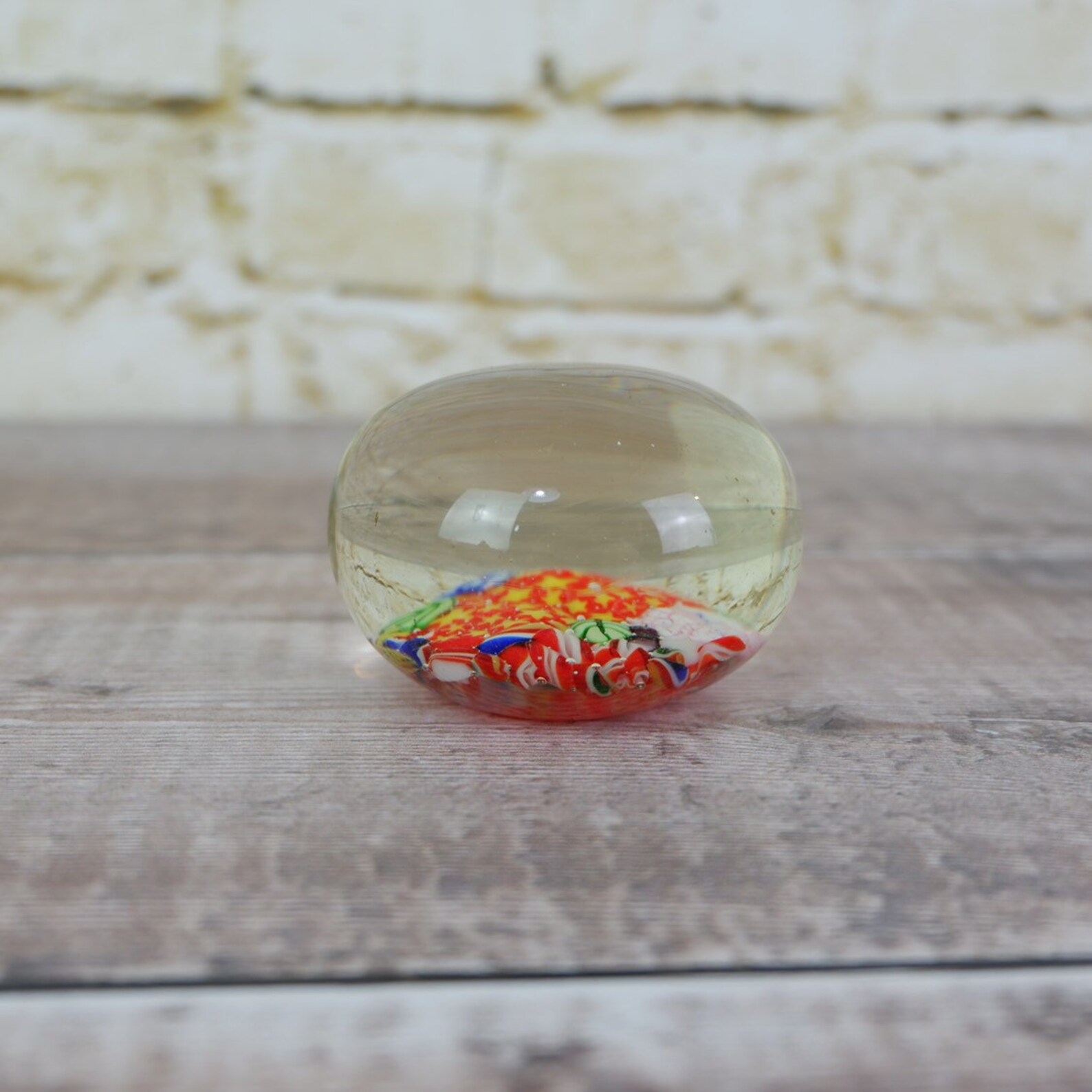 Vintage Colourful Glass Paperweight | Etsy