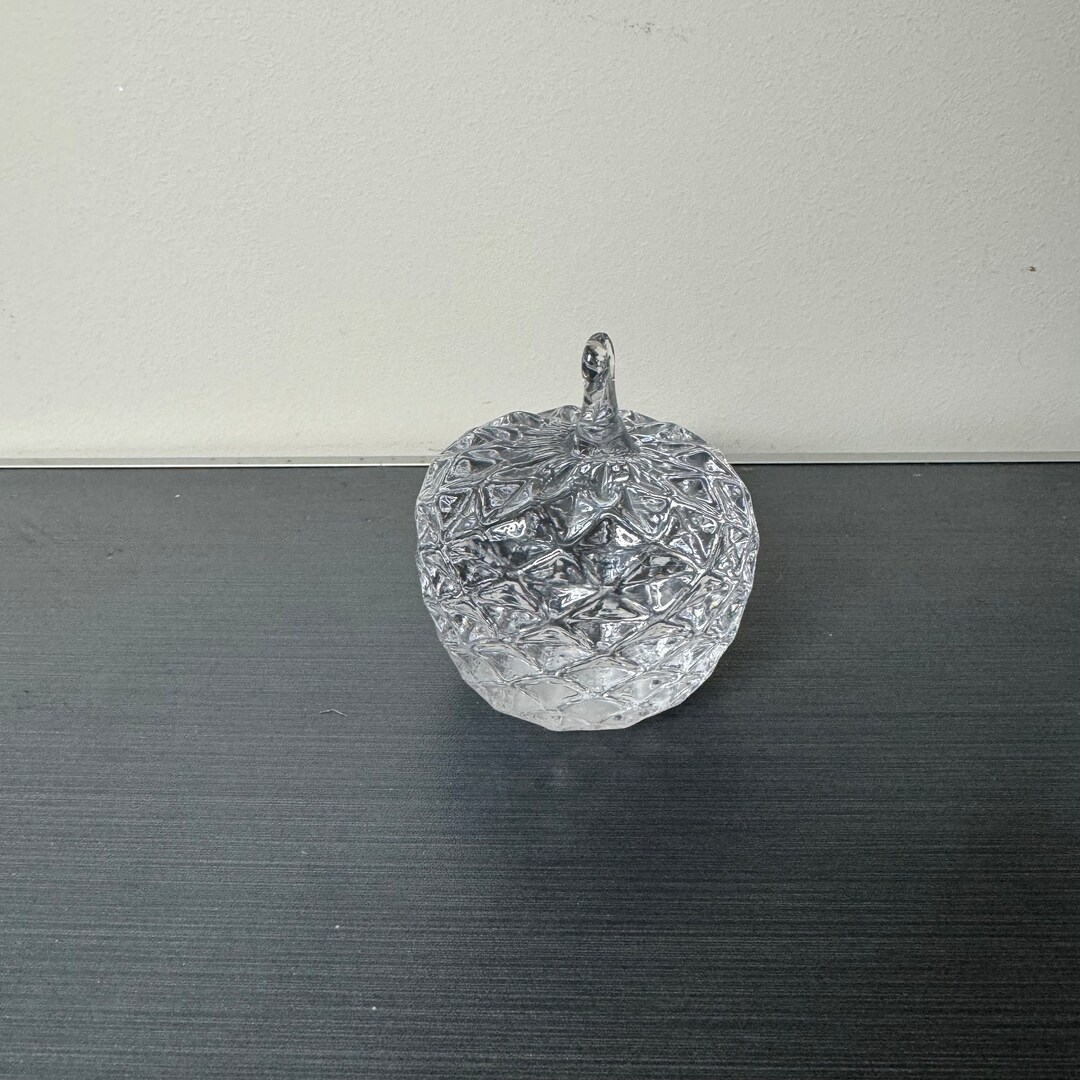 Vintage Lead Crystal Glass Apple Paperweight - Etsy