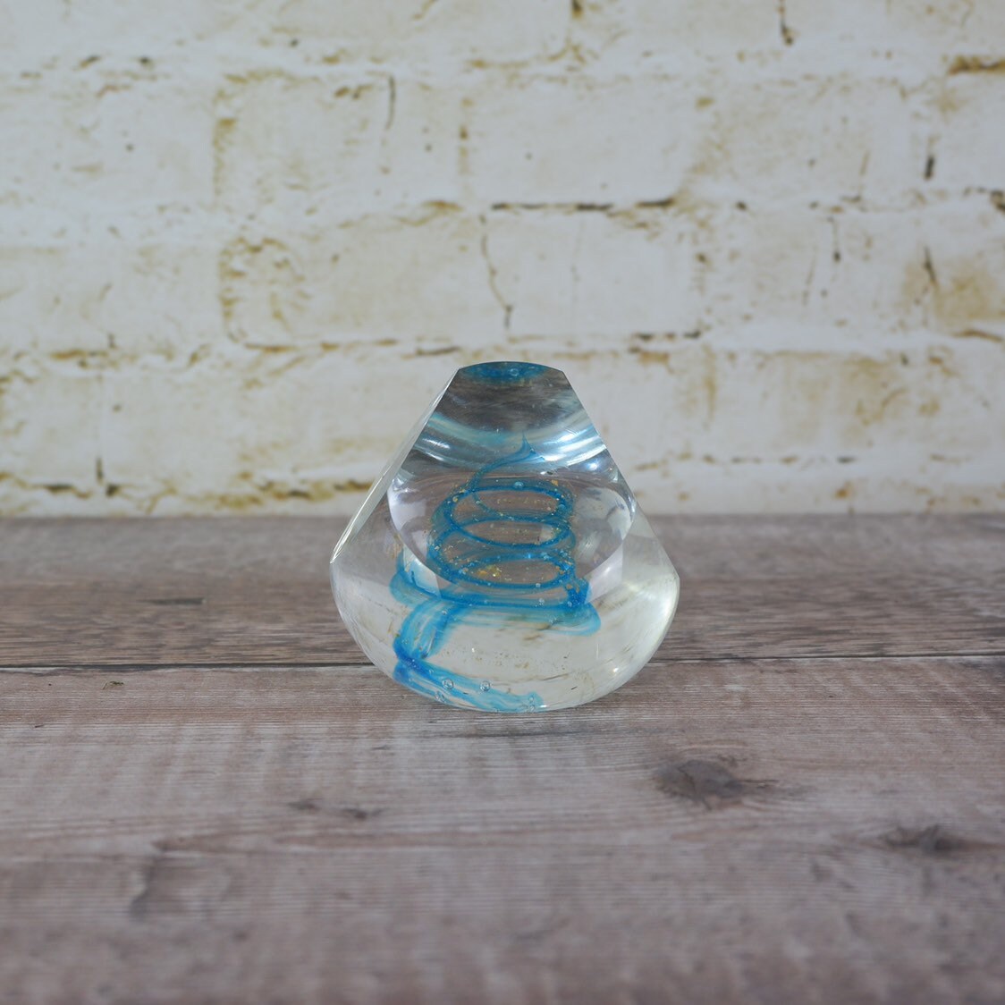 Vintage Blue Glass Paperweight - Etsy UK