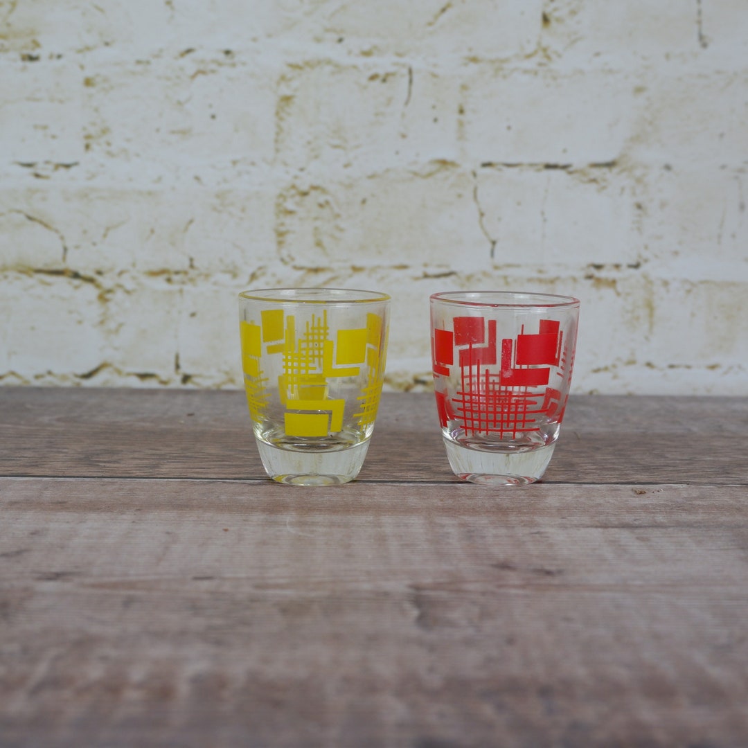 Vintage Multicoloured Retro Shot Glasses - Etsy