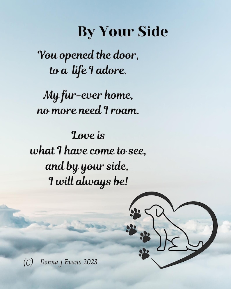 By Your Side - Dog Poem Digital File, Rescue Dog, Dog Rescue, Puppy ...