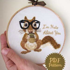 Squirrel Embroidery, Hand Embroidery Design. Squirrel Pattern to Sew ...