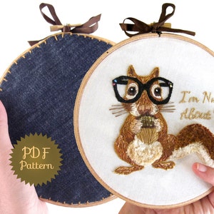 Squirrel Embroidery, Hand Embroidery Design. Squirrel Pattern to Sew ...